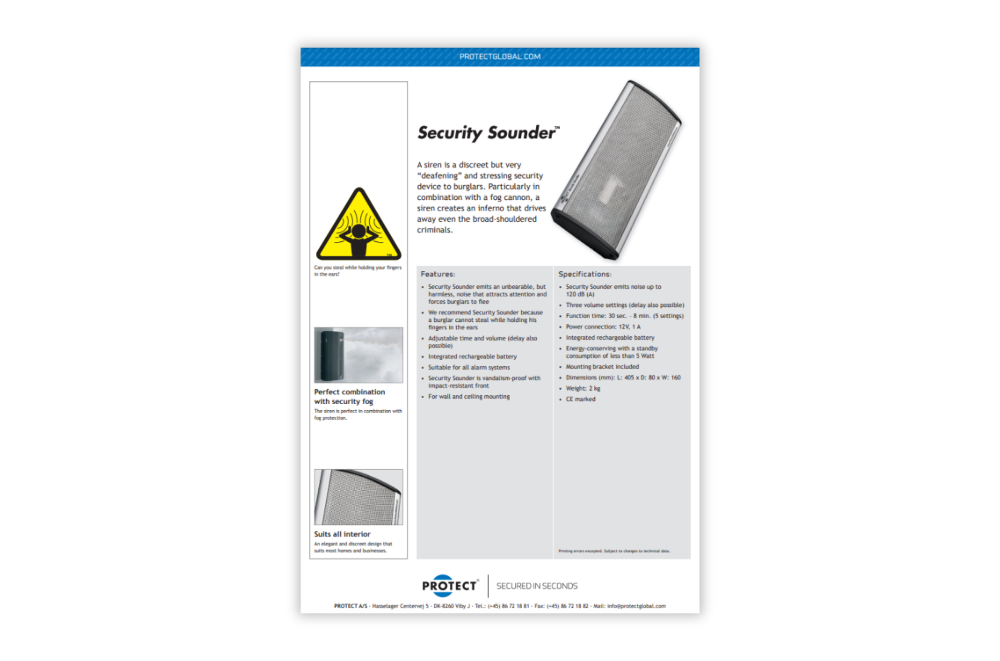 Security Sounder Datasheet - PROTECT Download Center