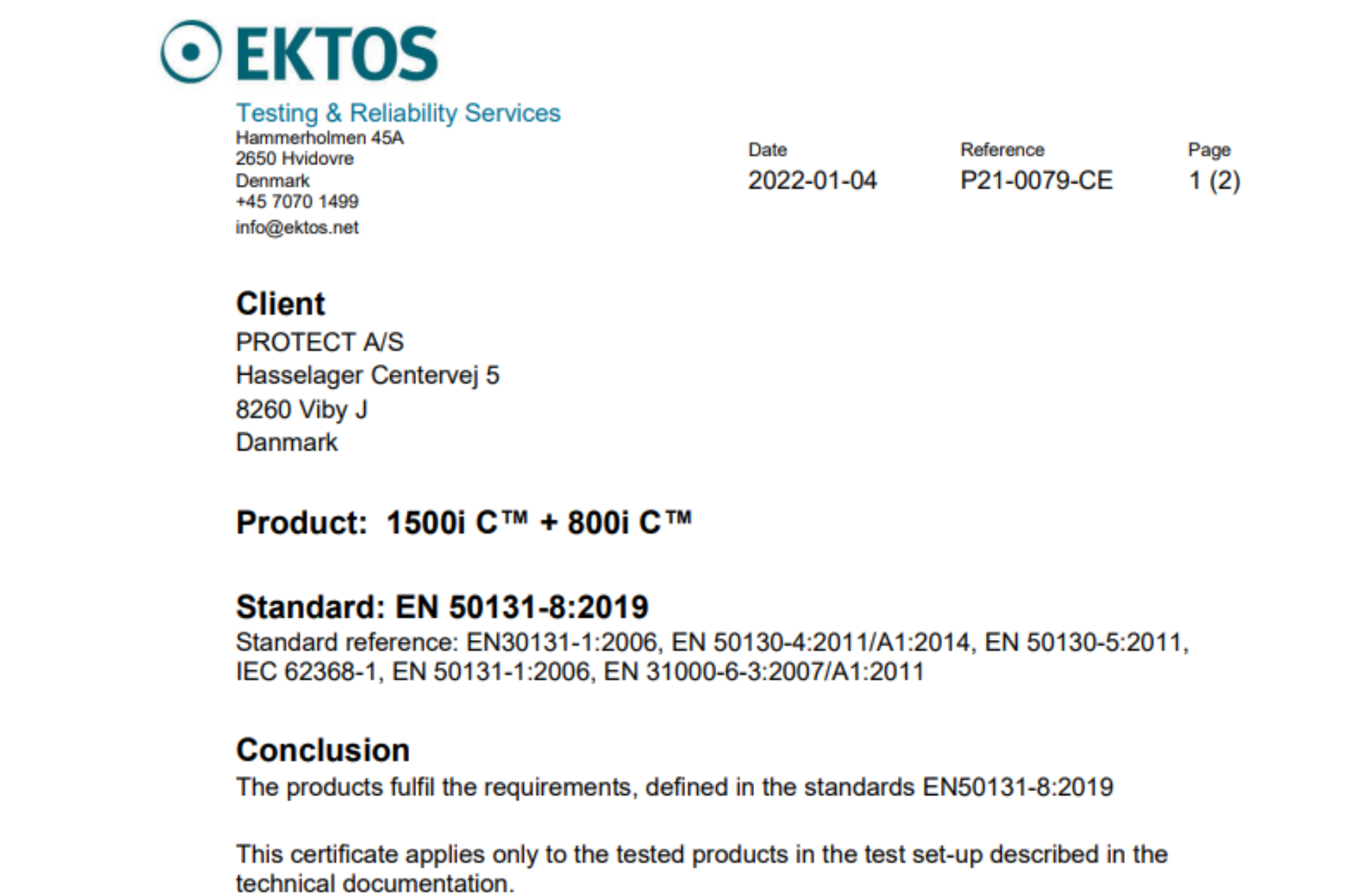 CENELEC Approval, 800i C & 1500i C - PROTECT Download Center
